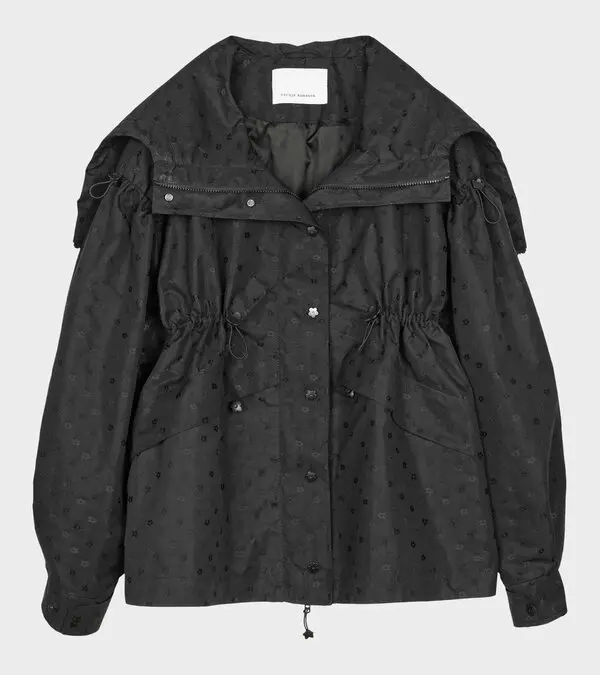 Cecilie Bahnsen Denon Jacket With Floral Print And Drawstring Waist