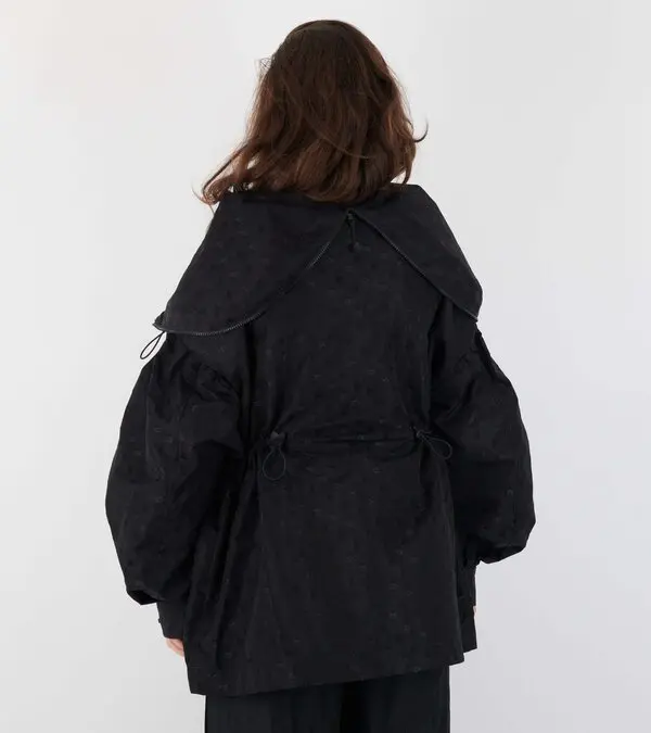 Cecilie Bahnsen Denon Jacket With Floral Print And Drawstring Waist