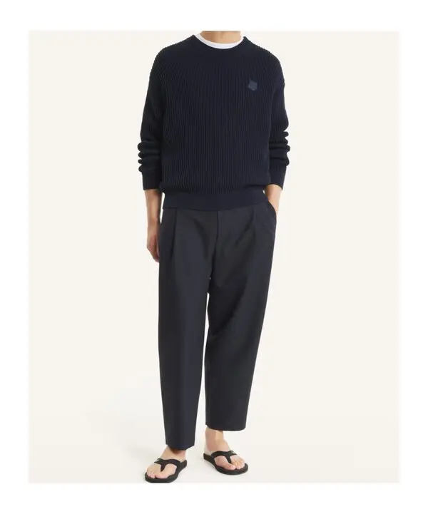 Maison Kitsuné Fox Head Patch Crew Neck Sweater