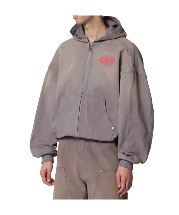 WILLY CHAVARRIA Ccc Vintage-effect Hooded Jacket