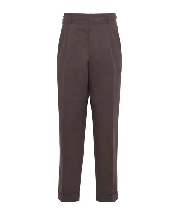 Brunello Cucinelli Tapered Trousers With Belt Loops And Side Pockets - Black