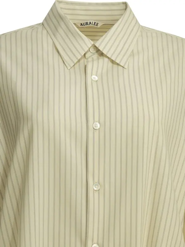 Auralee Stripe-pattern Wool Shirt