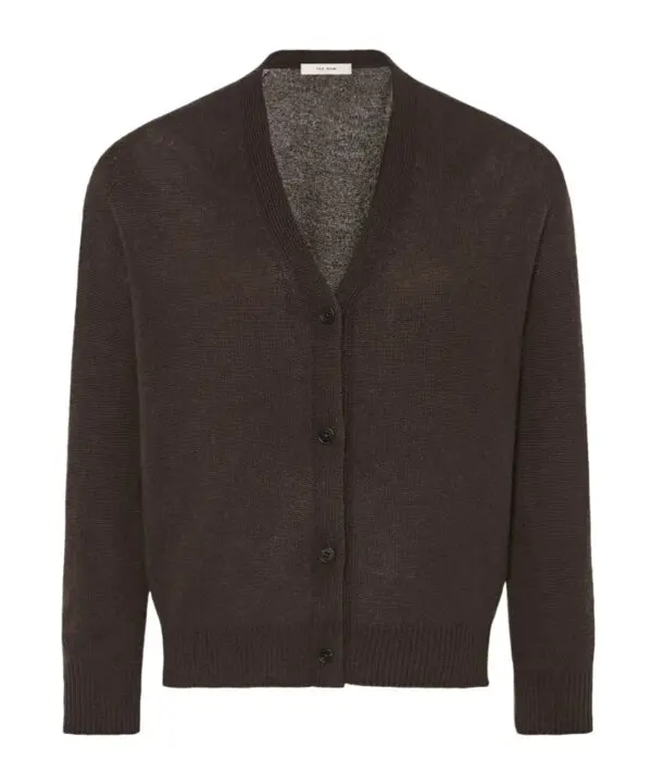 THE ROW Ovida Cardigan - Chestnut Brown