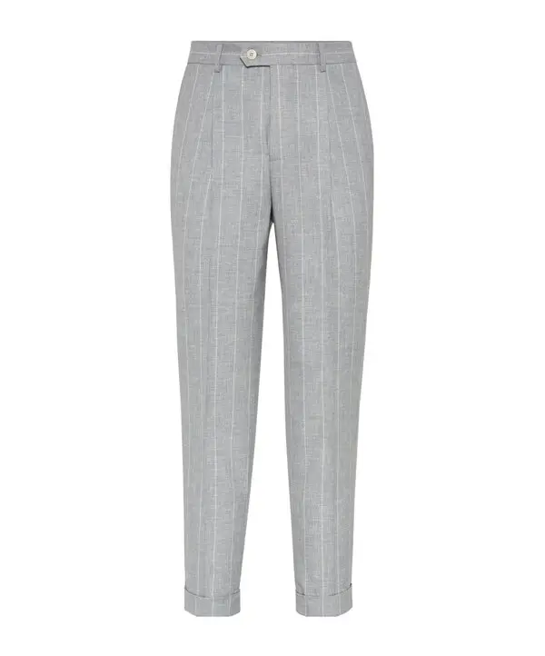 Brunello Cucinelli Striped Tailored Trousers