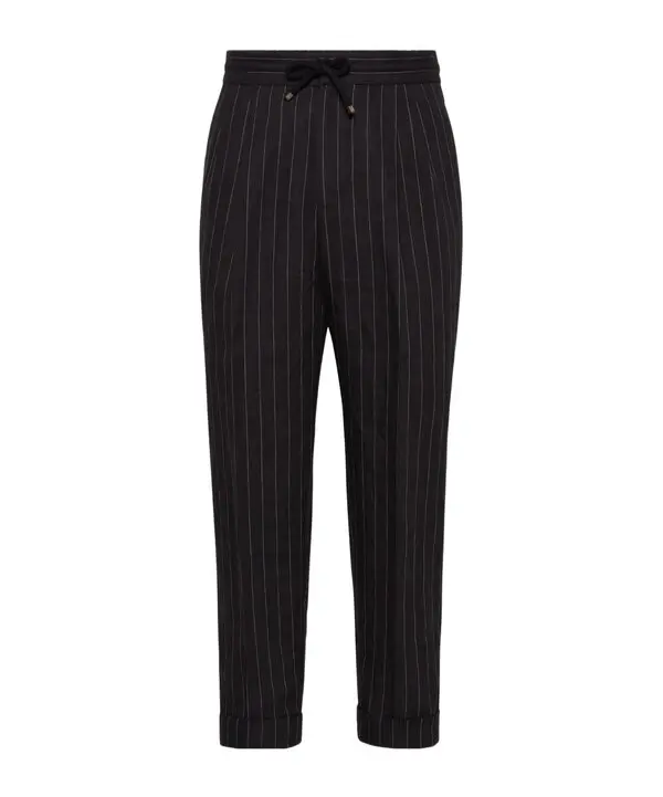Brunello Cucinelli Striped Linen Trousers