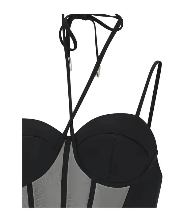 David Koma Tulle Insert Corset Top