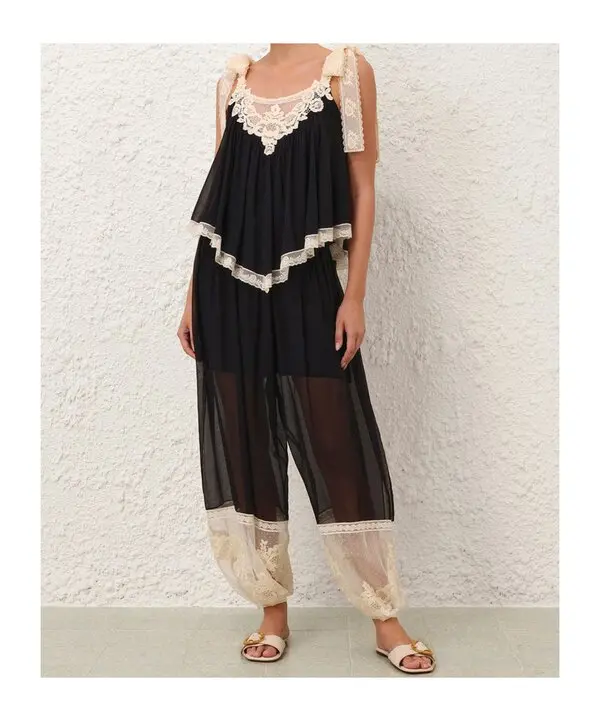 Zimmermann Roselight Lace Trim Top