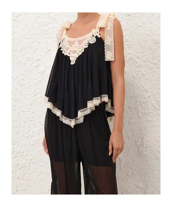 Zimmermann Roselight Lace Trim Top