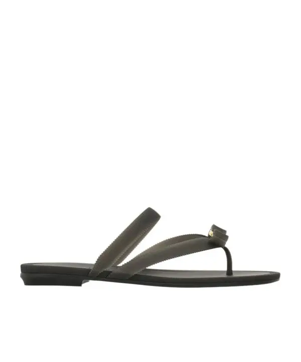 FERRAGAMO Vara Bow Jelly Thong Sandals - Black