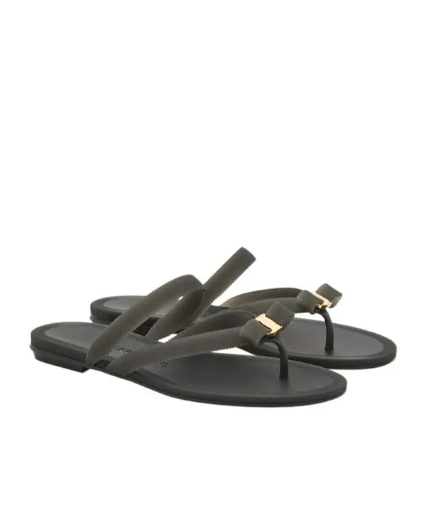 FERRAGAMO Vara Bow Jelly Thong Sandals - Black