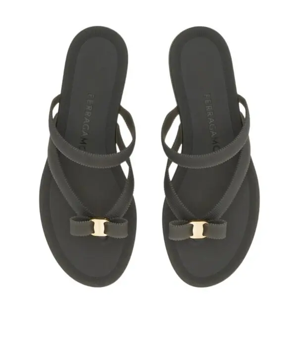 FERRAGAMO Vara Bow Jelly Thong Sandals - Black
