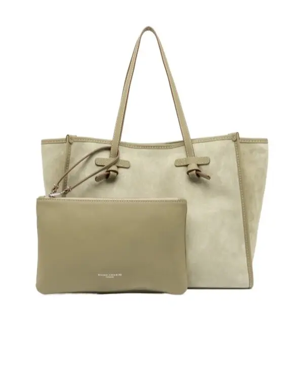 GIANNI CHIARINI Drawstring Shoulder Bag - Nude