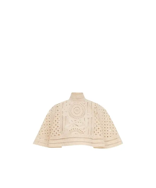 Zimmermann Indra Cropped Cape - Tea
