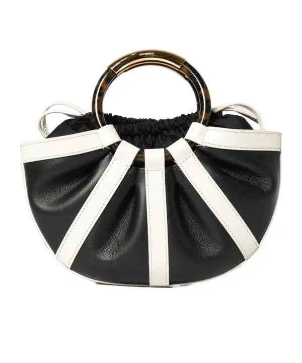 COCCINELLE Round Handle Leather Tote Bag - Black