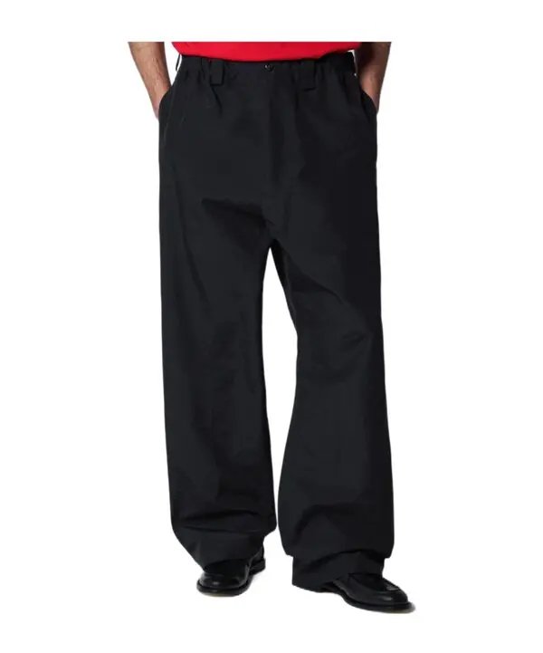 WILLY CHAVARRIA Wide Leg Trousers With Belt Loops - Black
