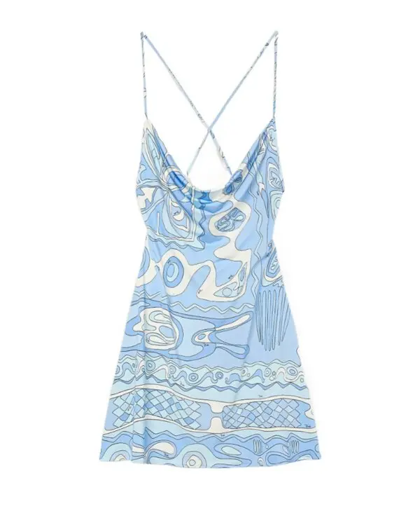 Emilio Pucci Angoli Printed Open Back Mini Dress