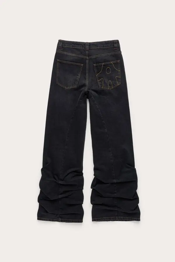 AVAVAV Ruffled Wide-leg Jeans