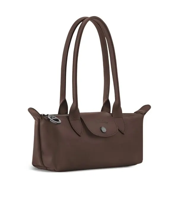 Longchamp Leather Top Handle Shoulder Bag - Mocha
