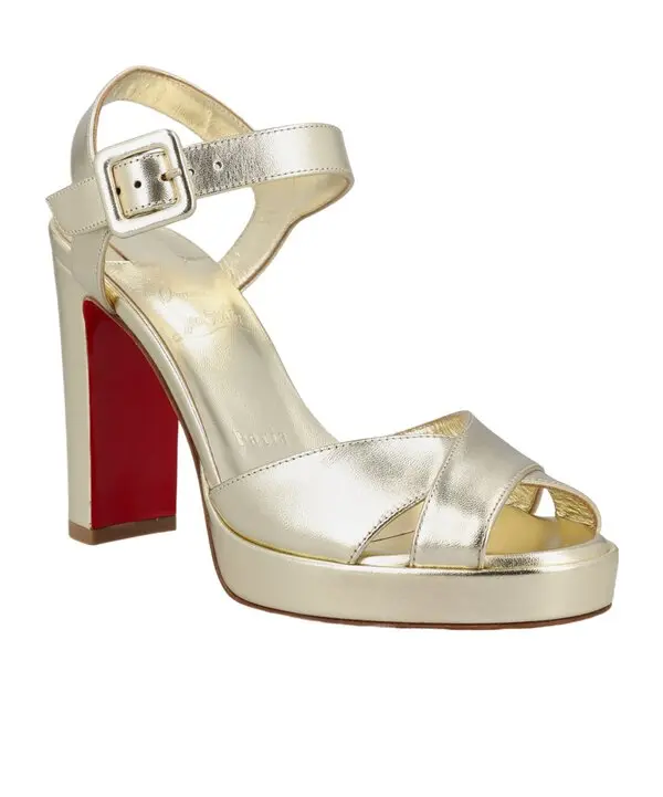 CHRISTIAN LOUBOUTIN Cora Round Toe Chunky Heel Sandals - No