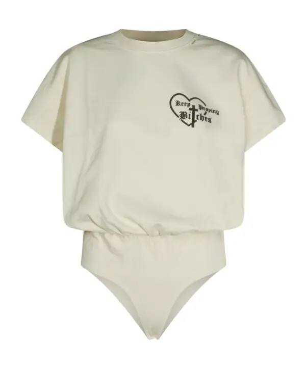 WILLY CHAVARRIA Short Sleeve Graphic Bodysuit T-shirt