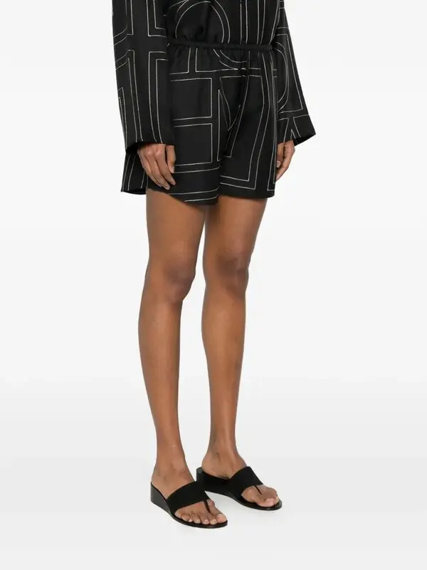 TOTEME Topstitched Silk Shorts