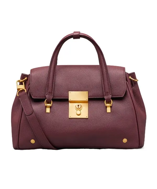 Thom Browne Small Bolton Pebbled Leather Tote Bag