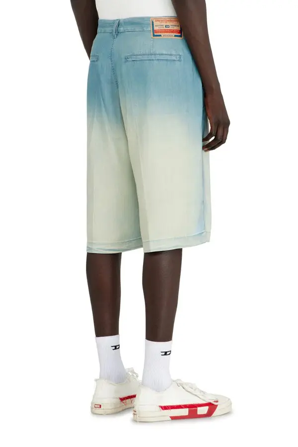 DIESEL® Gradient-effect Wide-leg Denim Shorts
