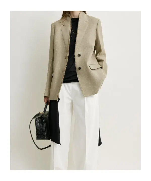 TOTEME Raw Lapel Jacket - Beige