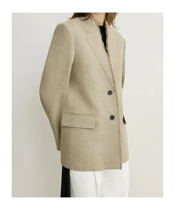 TOTEME Raw Lapel Jacket - Beige