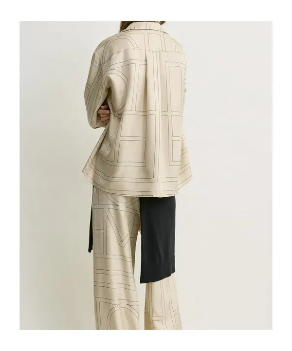 TOTEME Monogram Silk Pj Top - Nude