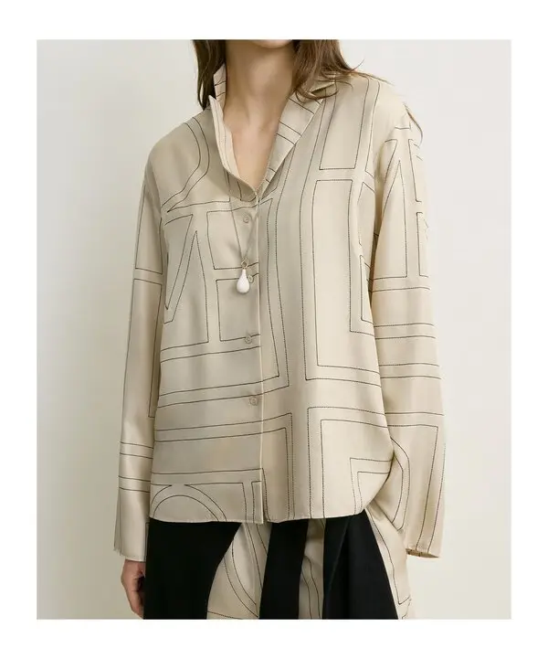 TOTEME Monogram Silk Pj Top - Nude