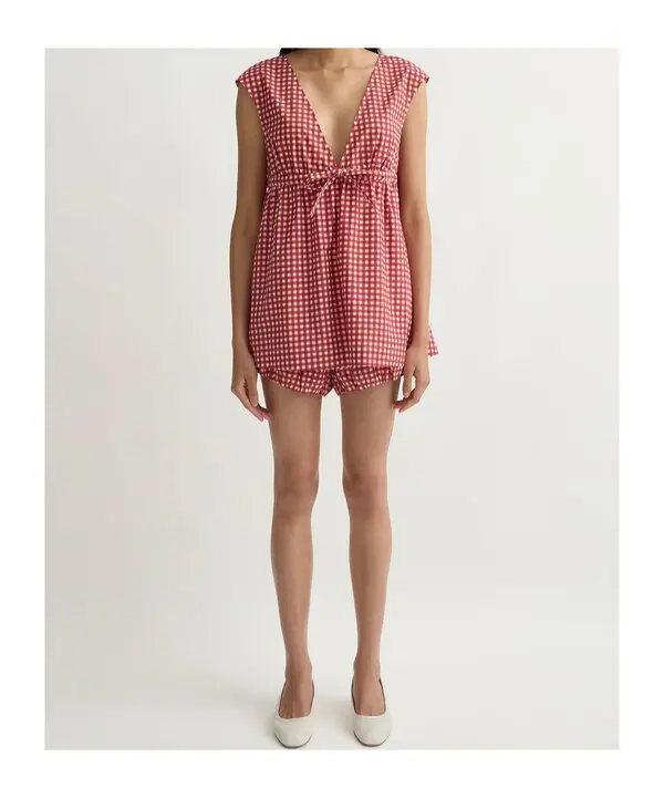 Posse V-neck Sleeveless Plaid Top