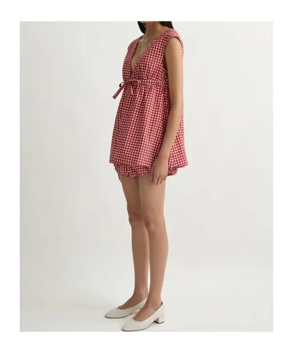Posse V-neck Sleeveless Plaid Top