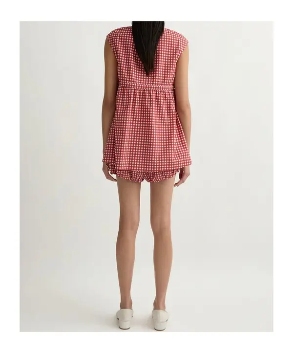 Posse V-neck Sleeveless Plaid Top