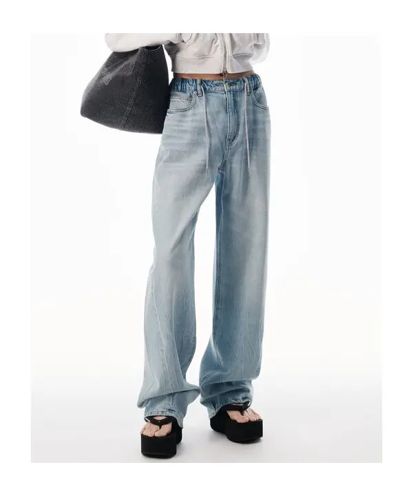 Alexander Wang Logo Patch Balloon Jeans - Gray