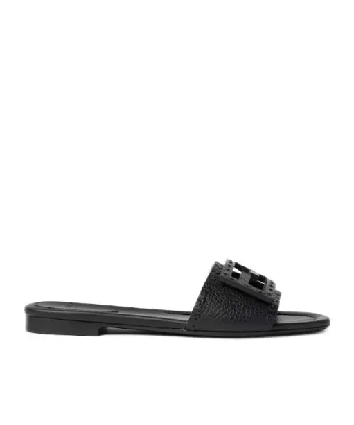 Fendi Baguette Ff Slip-on Slides - Black