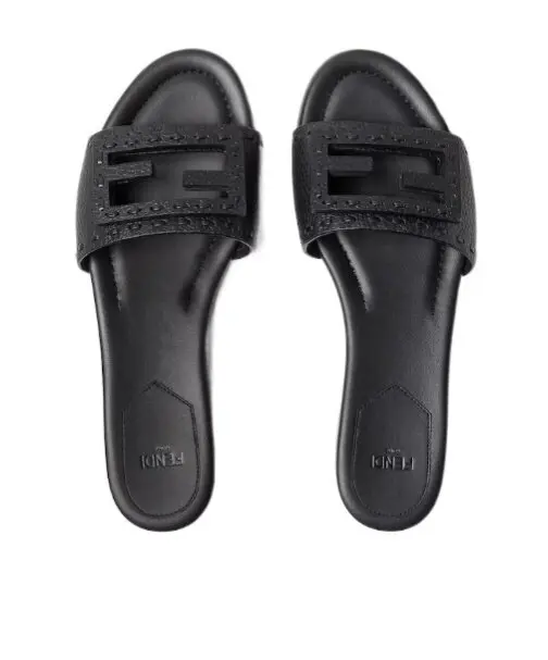 Fendi Baguette Ff Slip-on Slides - Black