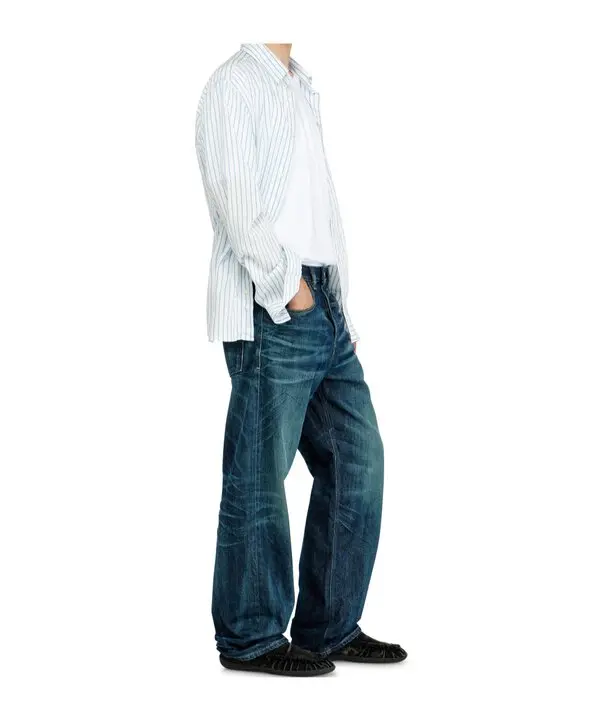 DIESEL® D-macro Relaxed-fit Selvedge Denim Jeans - Dark Blue