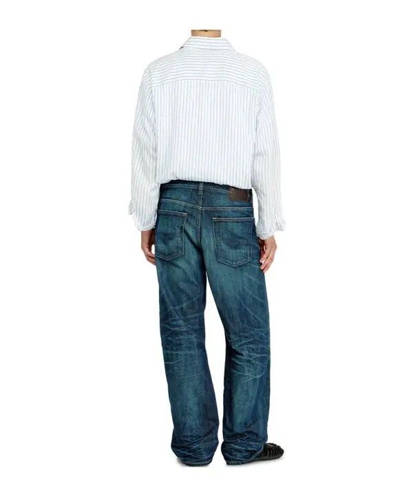 DIESEL® D-macro Relaxed-fit Selvedge Denim Jeans - Dark Blue
