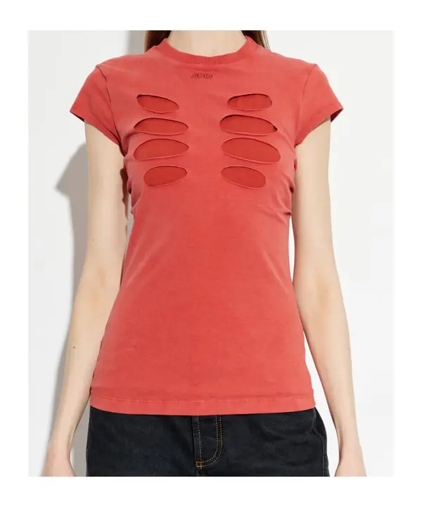 AVAVAV Distressed Cut-out T-shirt