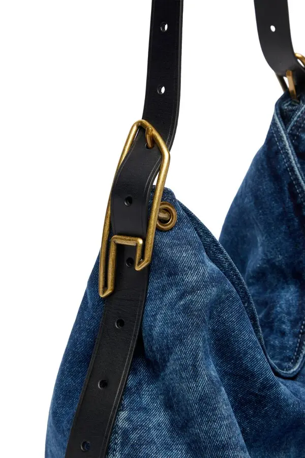 DIESEL® D-line Denim Shoulder Bag - Medium Blue