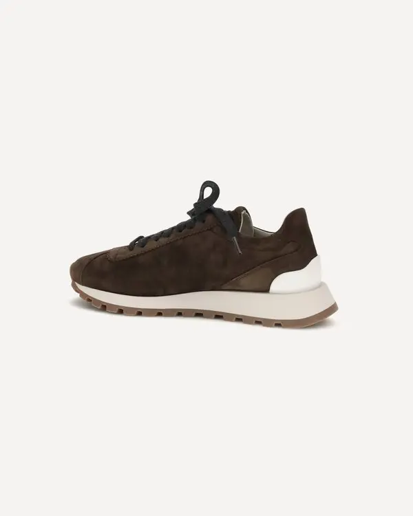 Brunello Cucinelli Round-toe Lace-up Trainers - Brown