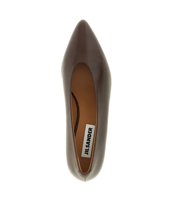 JIL SANDER Arc Pointed Toe Pumps - Brown