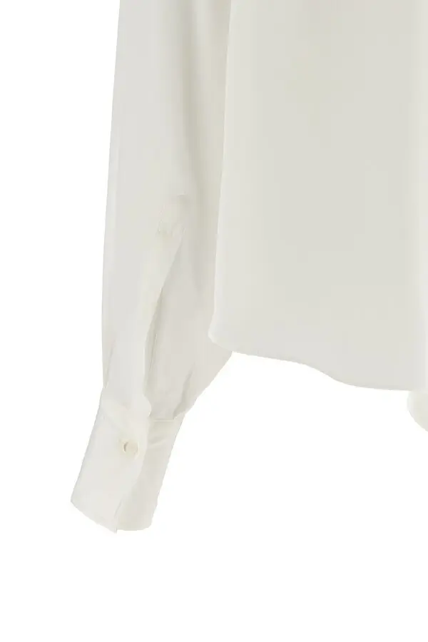 Brunello Cucinelli Long Sleeve Tie Detail Blouse