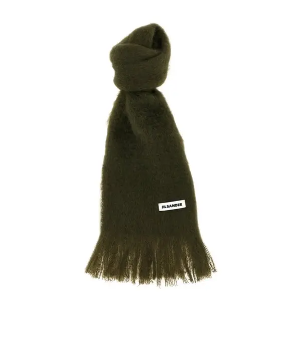 JIL SANDER Mohair Scarf - Green