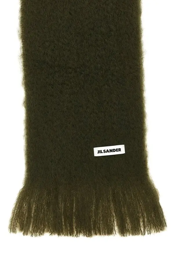 JIL SANDER Logo Patch Mohair Scarf
