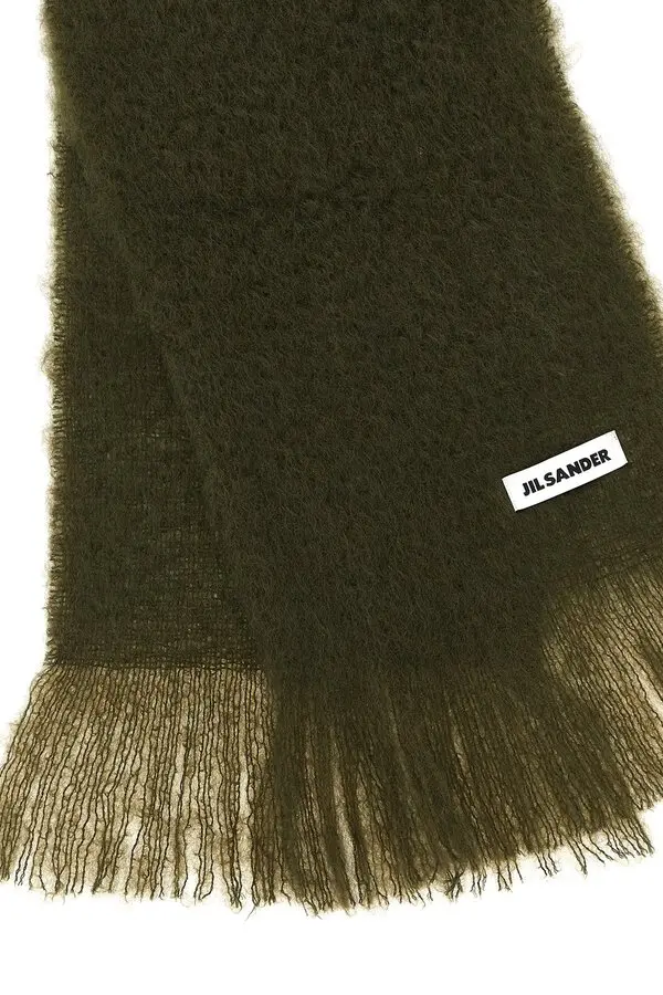 JIL SANDER Logo Patch Mohair Scarf