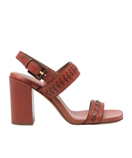 Zimmermann Alchemy Woven Detail Buckled High Heel Sandals - Brown