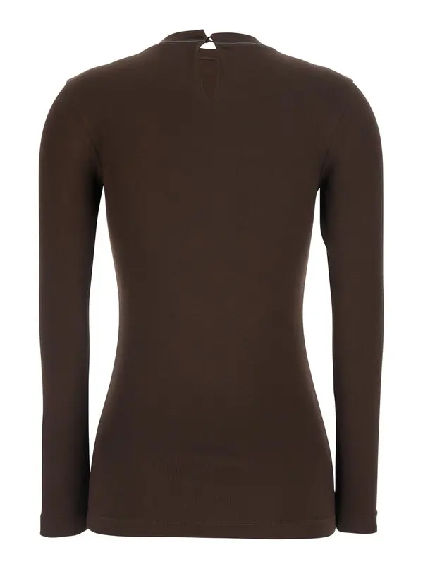 Brunello Cucinelli Embellished Ribbed Long Sleeve Jumper
