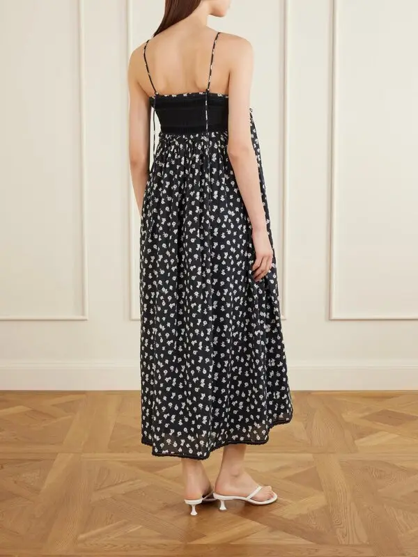 Posse Slip Dress With Floral Print And Lace Details